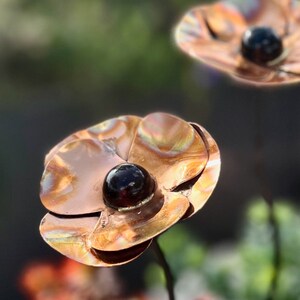Set of Three Mini Copper Poppy Garden Stakes LTZAF172 - Etsy