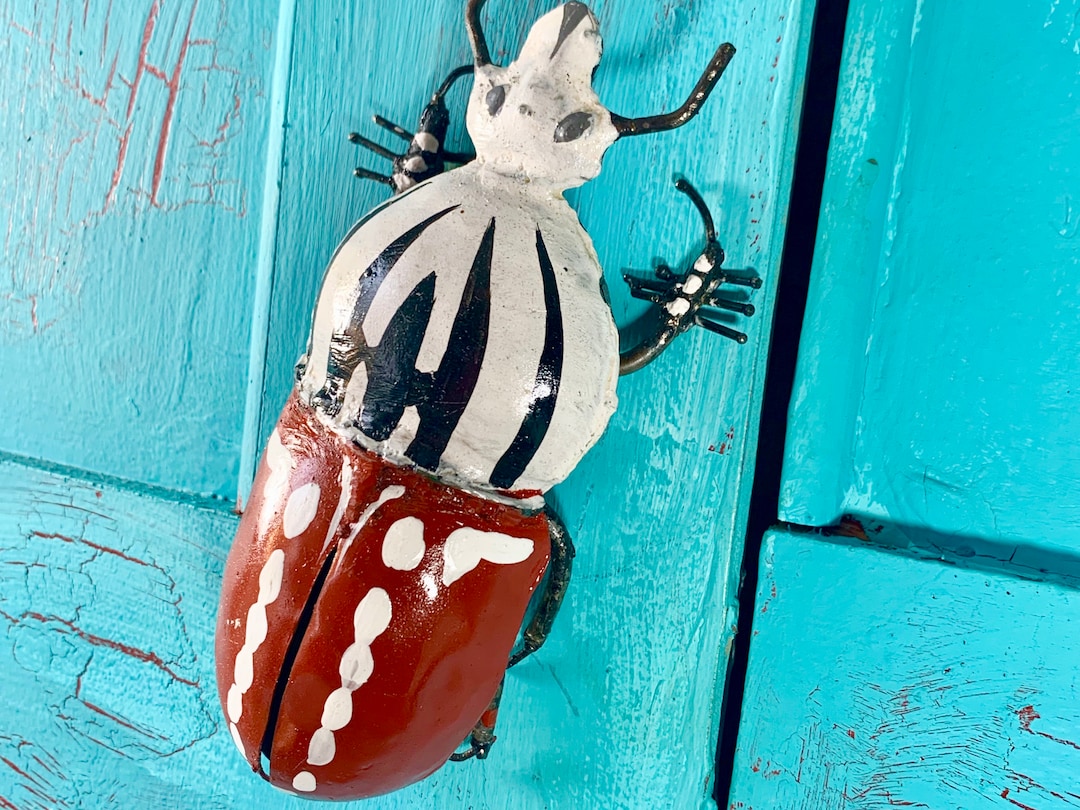 Red Goliath Beetle Garden Wall Art ART112 - Etsy