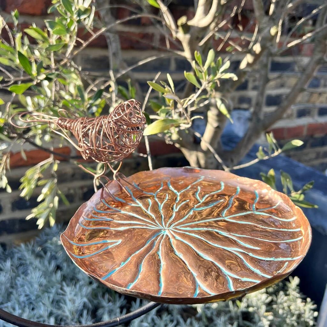 Copper Lily Pad Hanging Bird Bath - Etsy