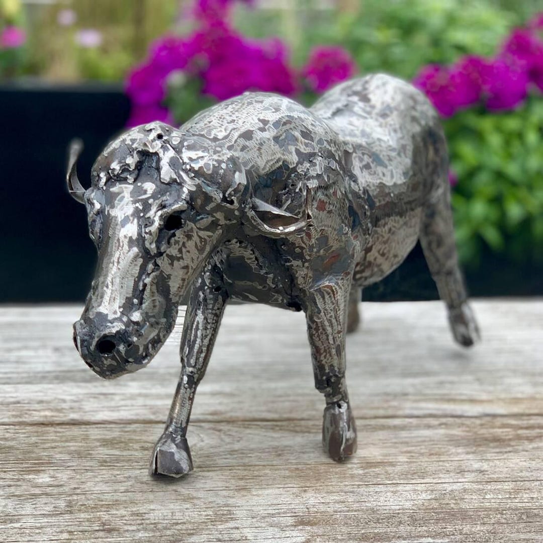 Recycled Metal Buffalo Sculpture - Etsy