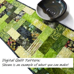 Quilted Table Runner Patterns, Modern Quilt Pattern, Scraps or Jelly ...