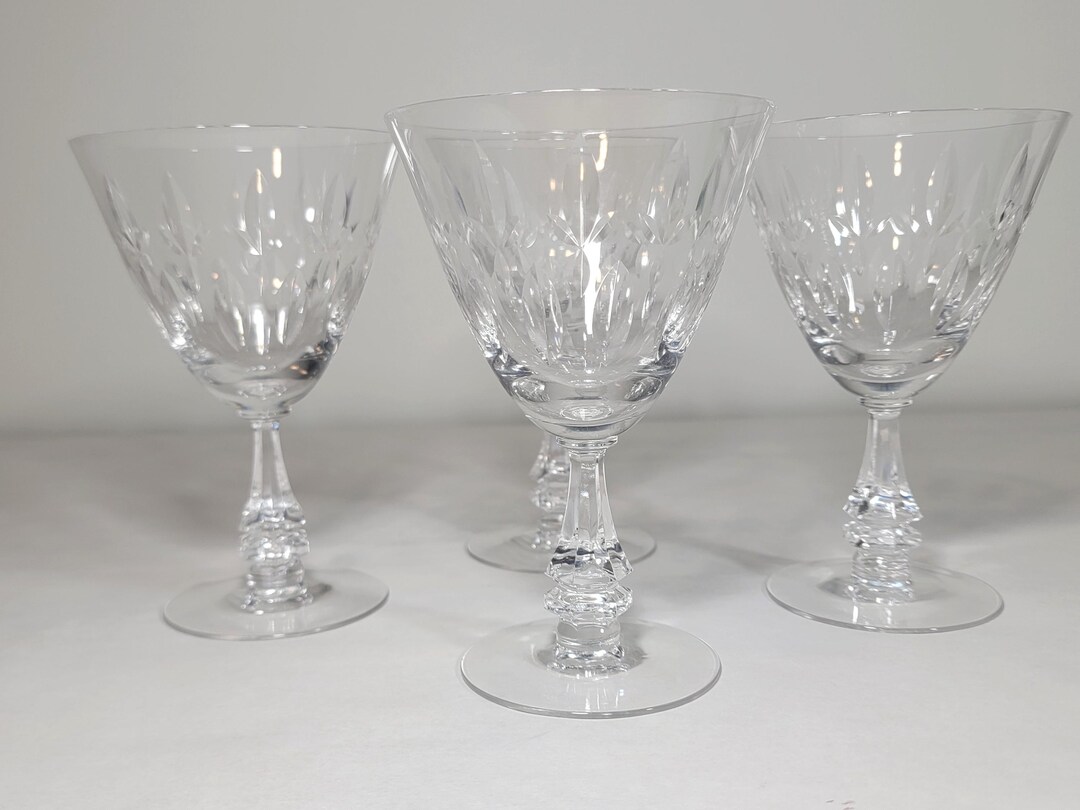 Set of 4 Tiffin-franciscan Karen Crystal Claret Wine Glasses – Vintage ...