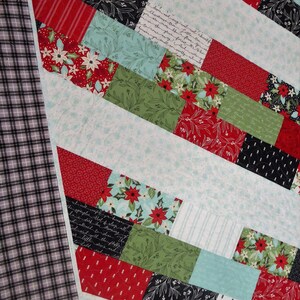 Christmas Quilt, Throw Quilt Large Size, Gift for Family, Red Aqua ...