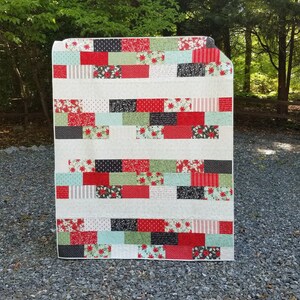 Christmas Quilt, Throw Quilt Large Size, Gift for Family, Red Aqua ...