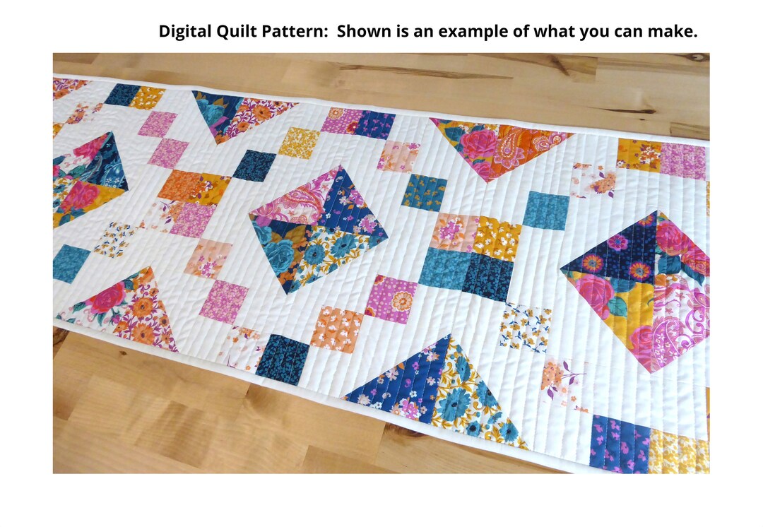 Quilted Table Runner Pattern: 5-inch Charm Squares (digital Download ...