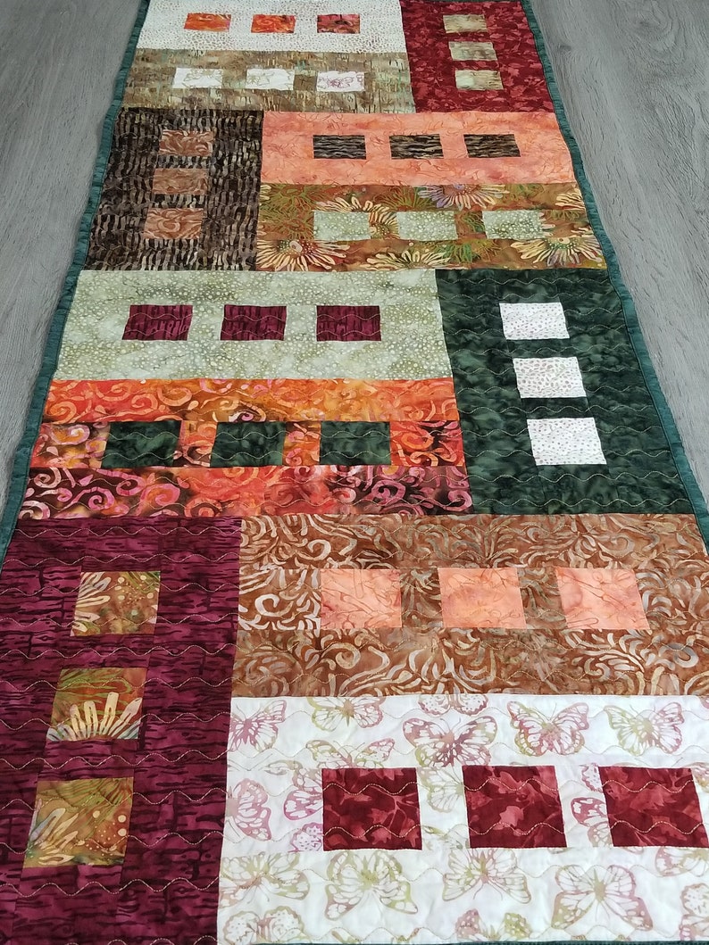 Quilted Table Runner Pattern Modern Quilt Pattern Scraps or - Etsy