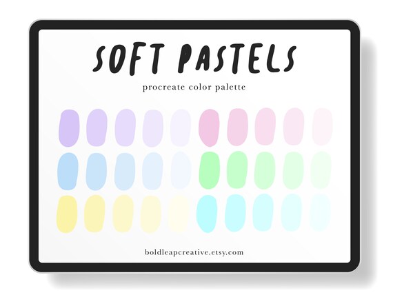 Procreate Color Palette Color Swatches Soft Pastels Pink | Etsy