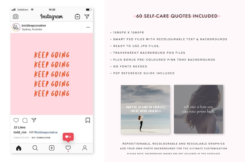 60 Self Care Instagram Posts Self Love Social Media Posts - Etsy UK