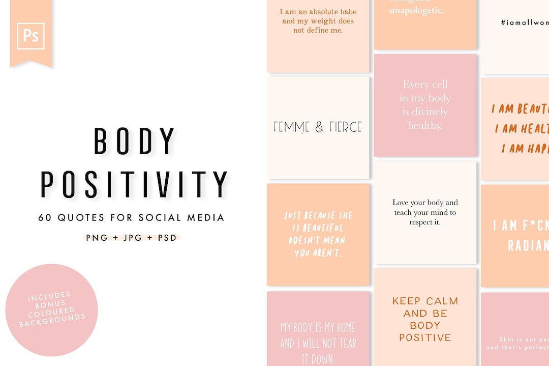 60 Body Positivity Instagram Posts Social Media Posts Body - Etsy