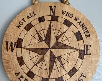 Wooden Compass Wall Decor - Etsy