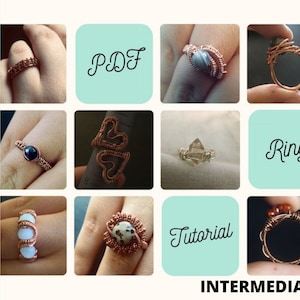 9 Wire Wrapped & Wire Weaving Rings Tutorial Book Wire Wrapping ...