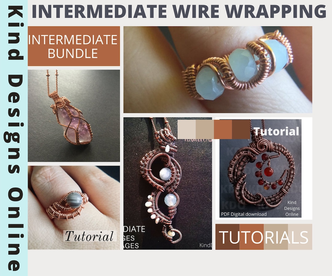 Intermediate Wire Wrapping & Weaving Tutorial Bundle Wire Wrapping Kit ...