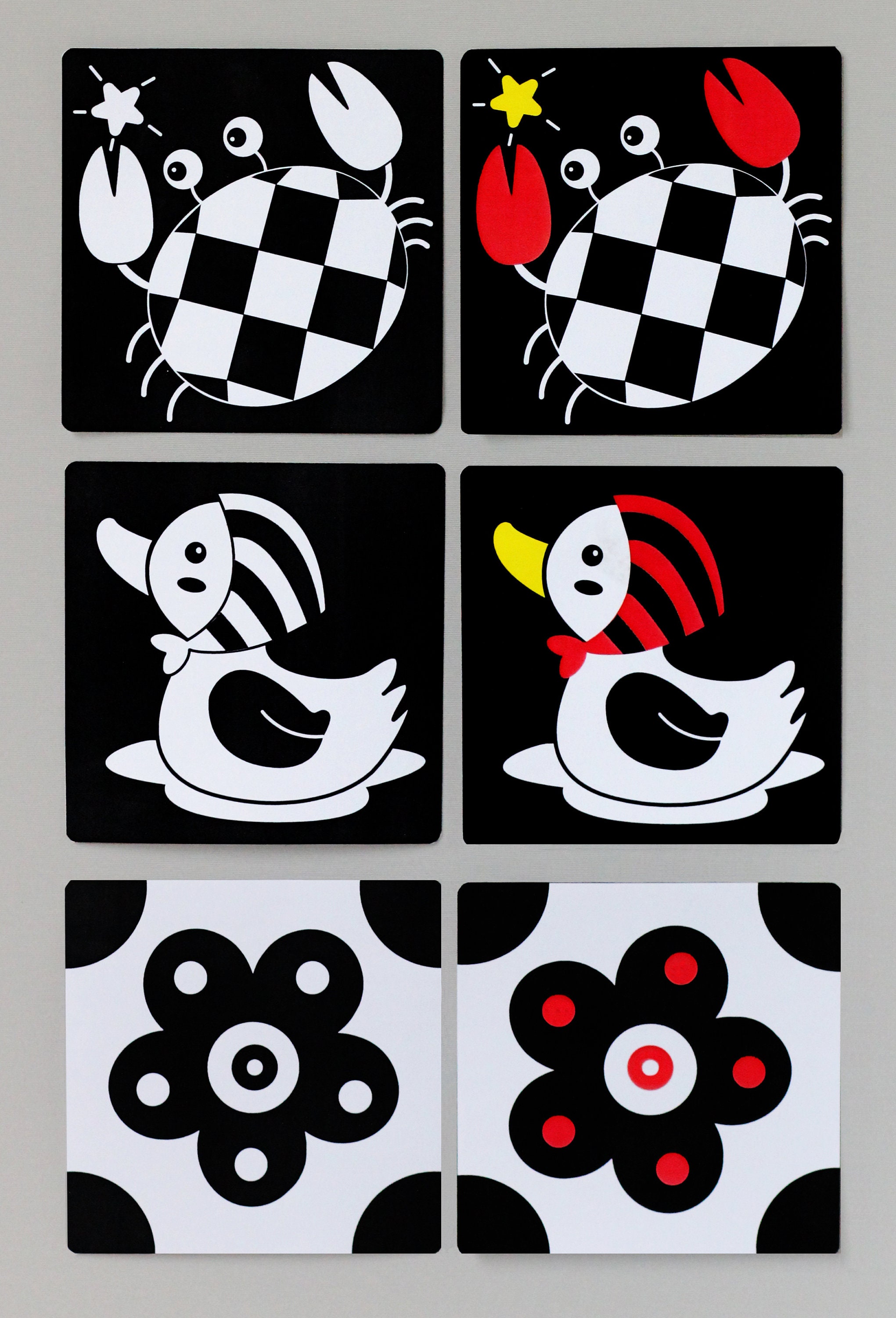 Newborn Baby Black , White and Red Flash Cards/contrast Cards for Baby ...