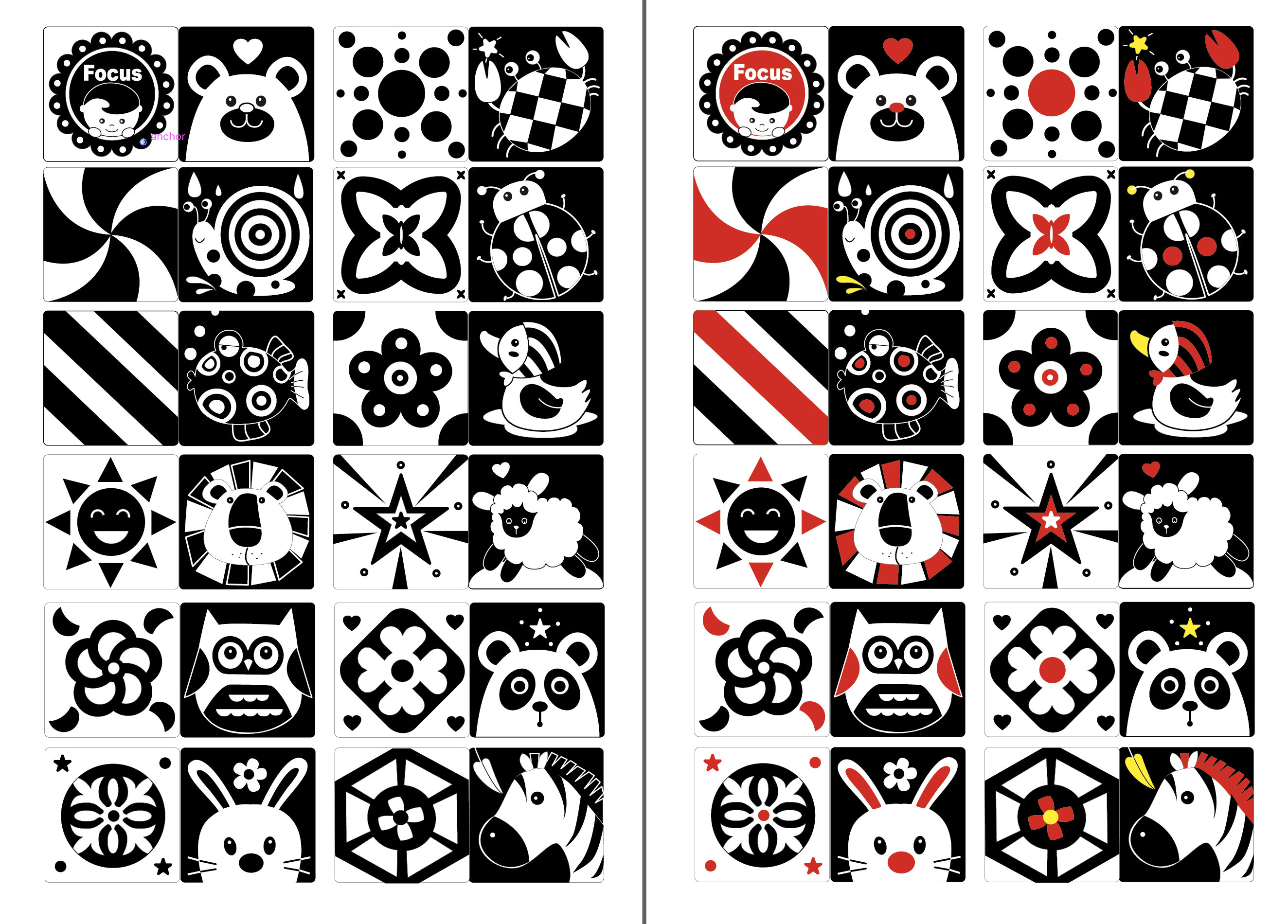 Newborn Baby Black , White and Red Flash Cards/contrast Cards for Baby ...