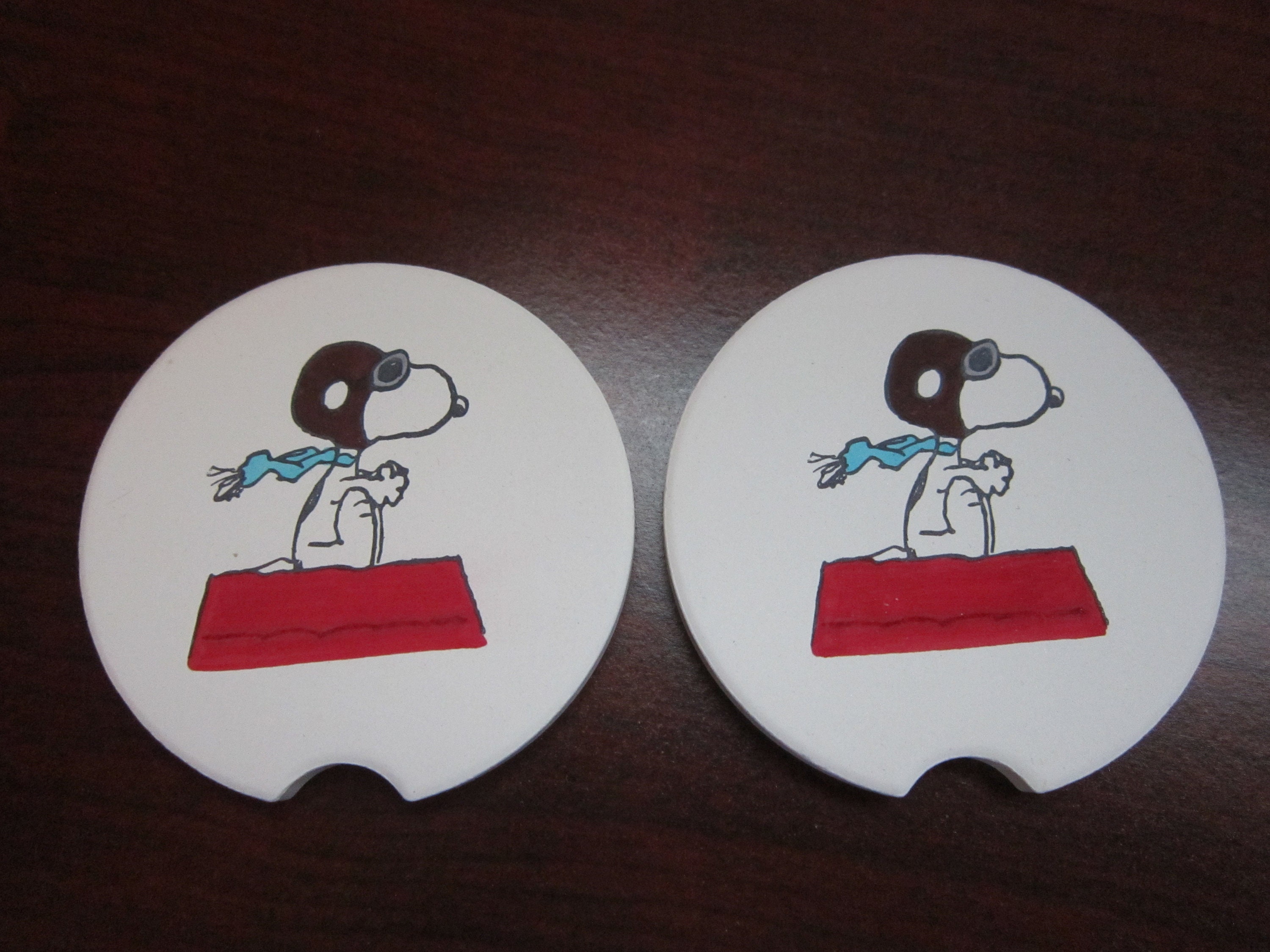 Set of 2 Snoopy Car Coasters for Your Cup Holders. Featuring the ...