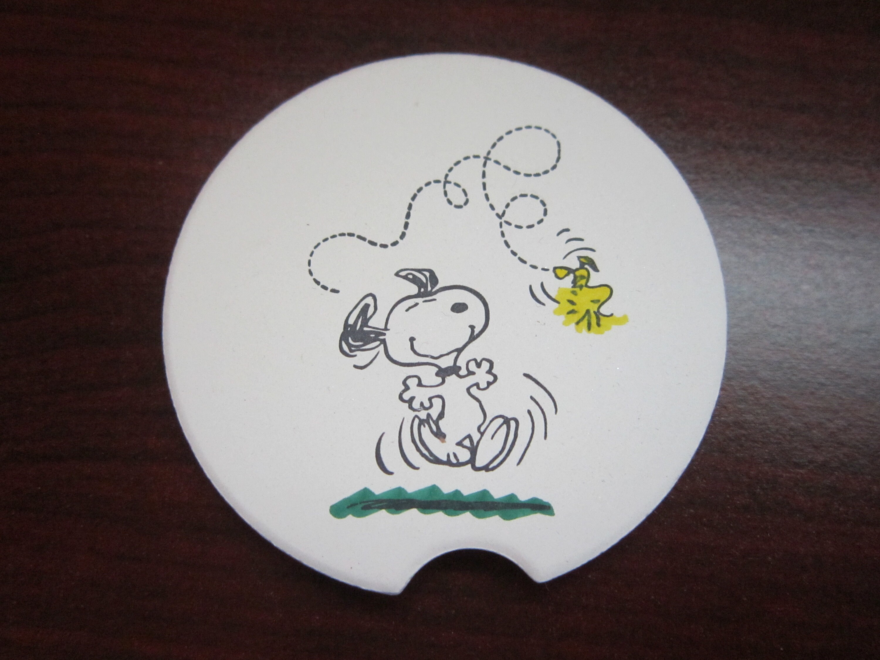 Set of 2 Snoopy & Woodstock Car Coasters for Your Cup Holders ...