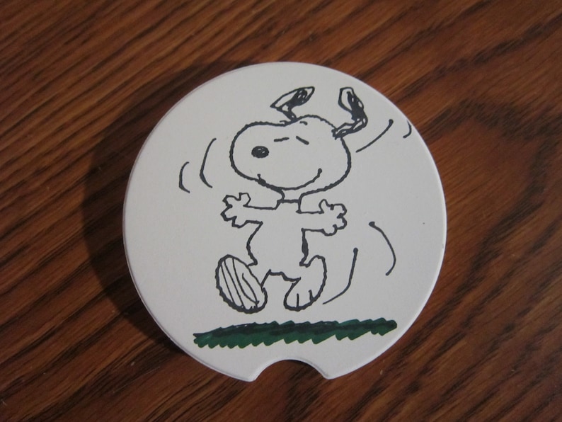 Set of 2 Snoopy & Woodstock Car Coasters for Your Cup Holders ...