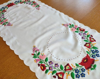Vintage Kalocsa Embroidery Tablerunner, Decor Accessories, Hand ...