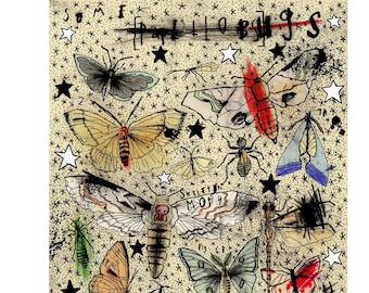 Insect Tattoo Flash Poster Large Fine Art Print | Etsy