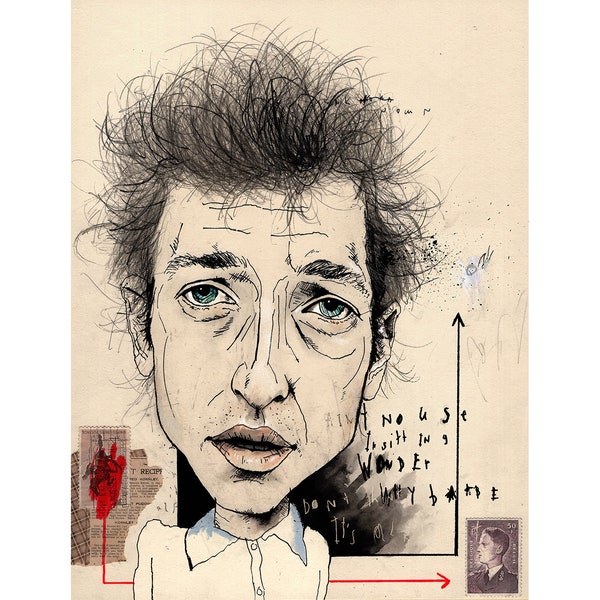 Bob Dylan Portrait - Etsy