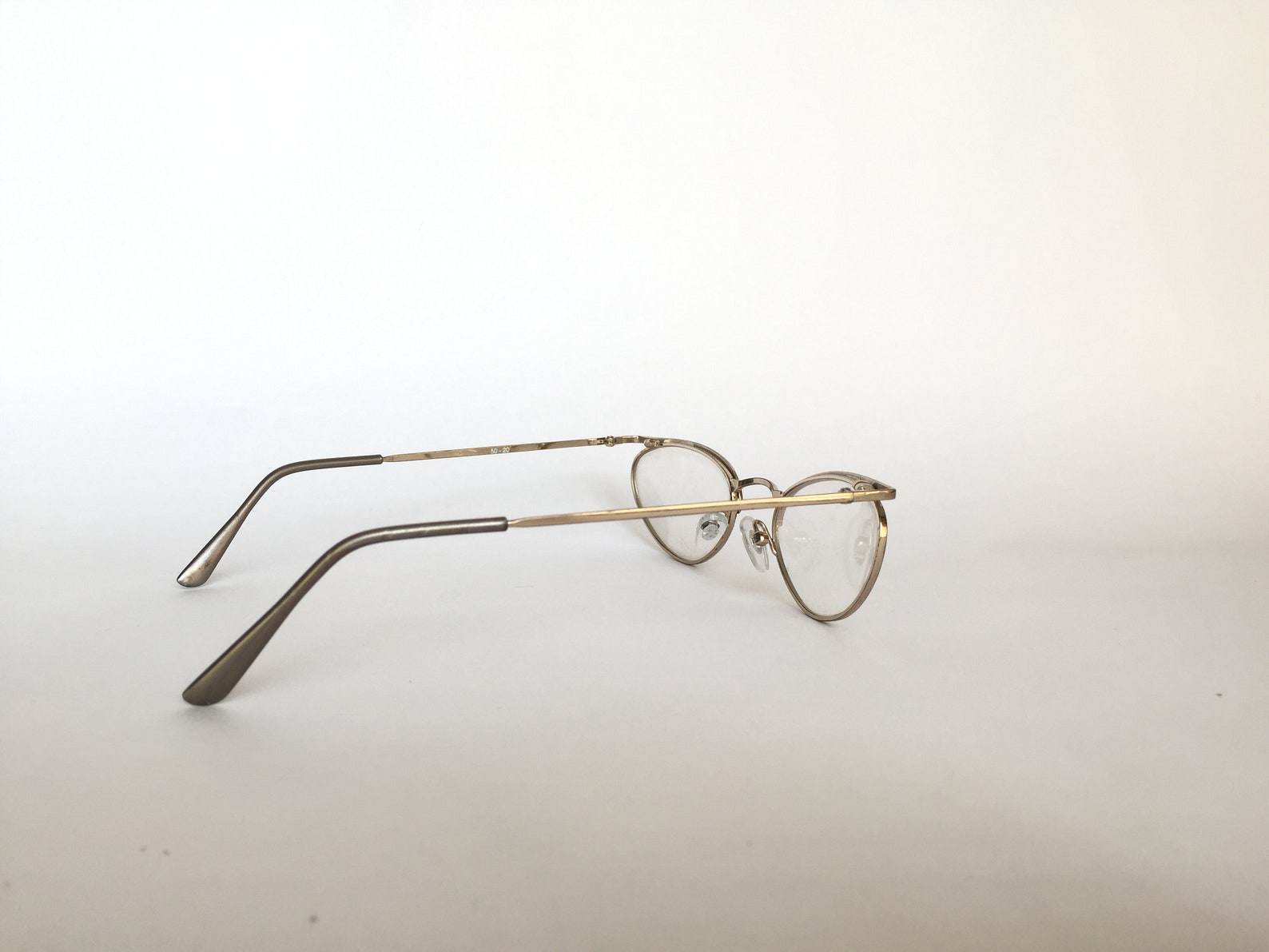Small Cat Eye Glasses 60s Style Frame Vintage Silver Cateye Spectacle ...