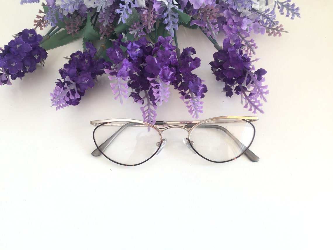 Small Cat Eye Glasses 60s Style Frame Vintage Silver Cateye - Etsy