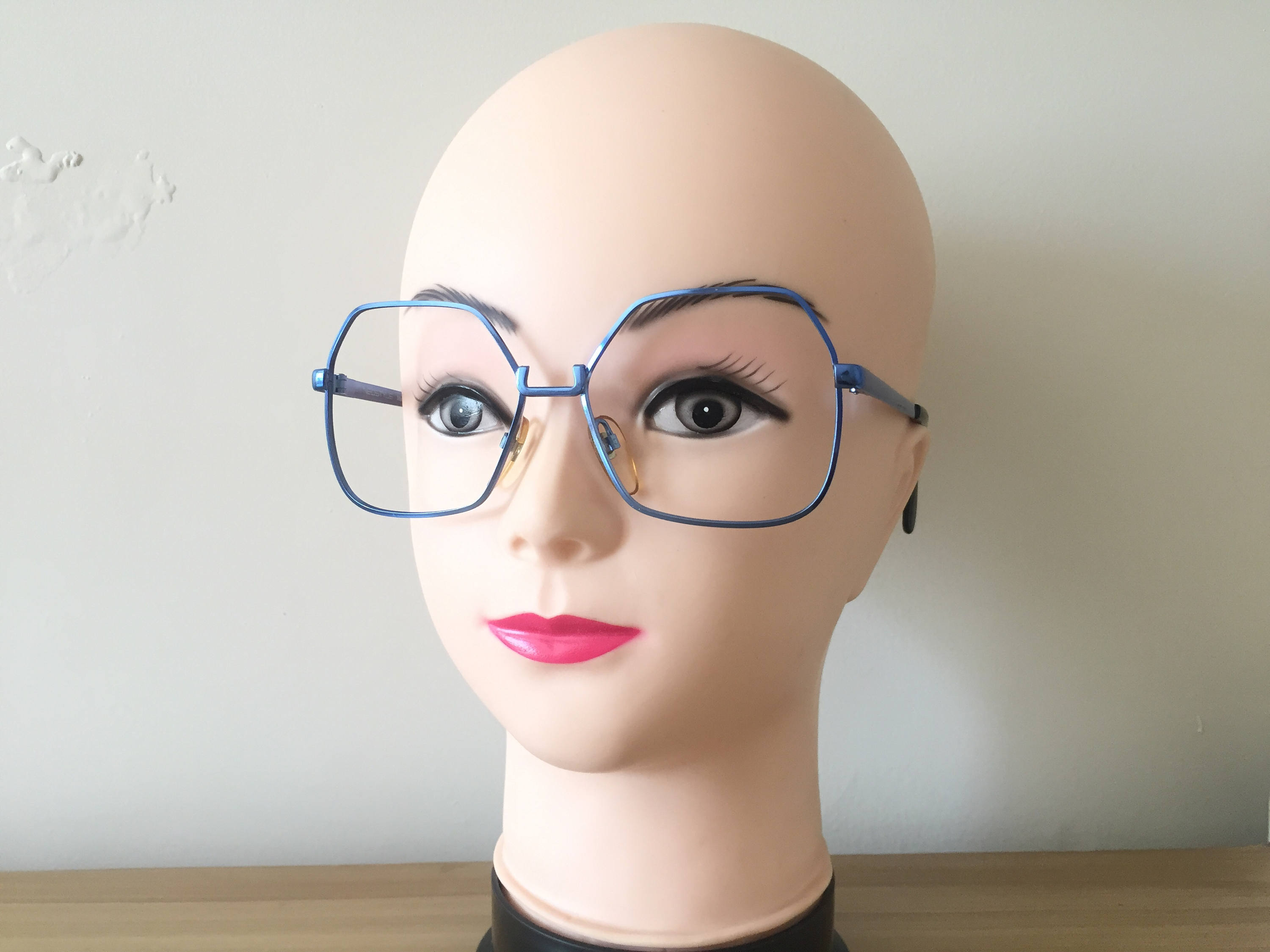 Blue Eyeglasses Neostyle Germany Frames Hexagon Glasses Chrome Vintage ...