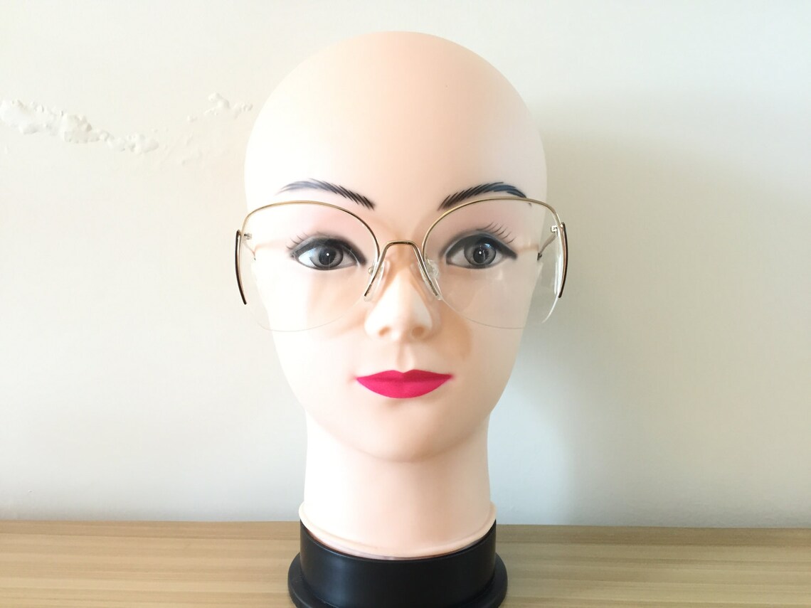 Gold Eyeglasses Vintage Brown Eyeglasses Oversized Eyeglasses Etsy