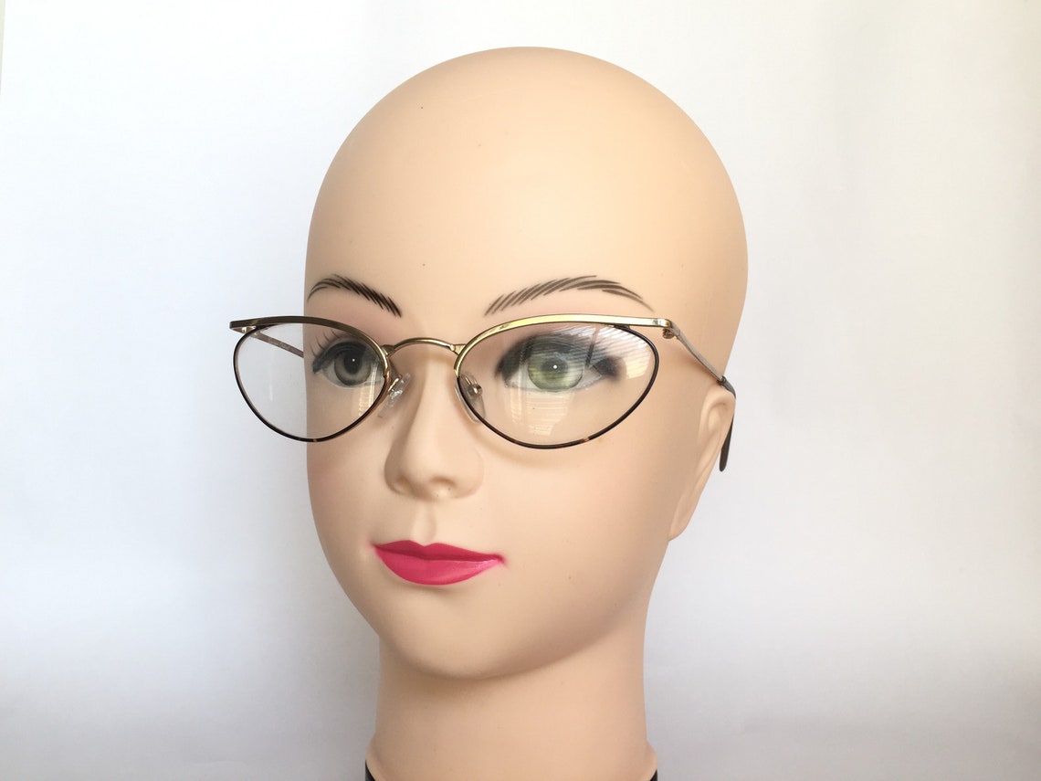 Small Cat Eye Glasses 60s Style Frame Vintage Silver Cateye - Etsy