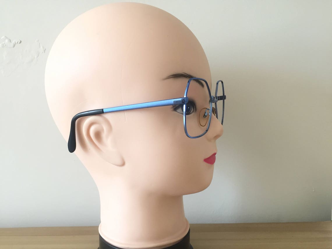 Blue Eyeglasses Neostyle Germany Frames Hexagon Glasses Chrome Vintage ...