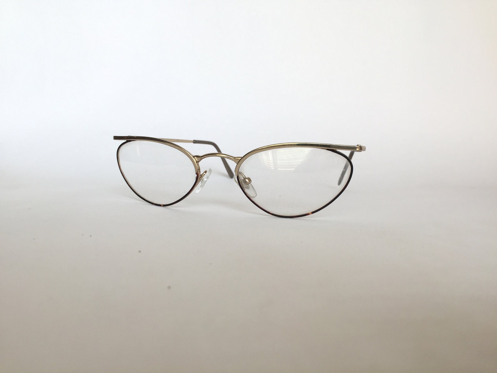 Small Cat Eye Glasses 60s Style Frame Vintage Silver Cateye Spectacle ...