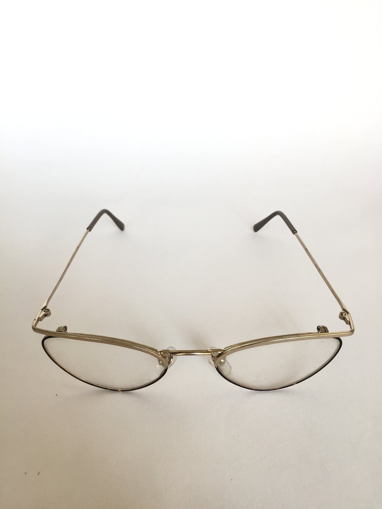 Small Cat Eye Glasses 60s Style Frame Vintage Silver Cateye Spectacle ...