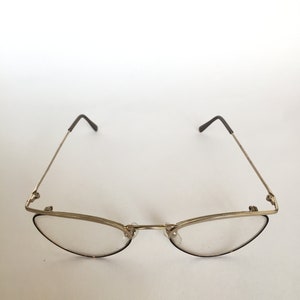 Small Cat Eye Glasses 60s Style Frame Vintage Silver Cateye Spectacle ...