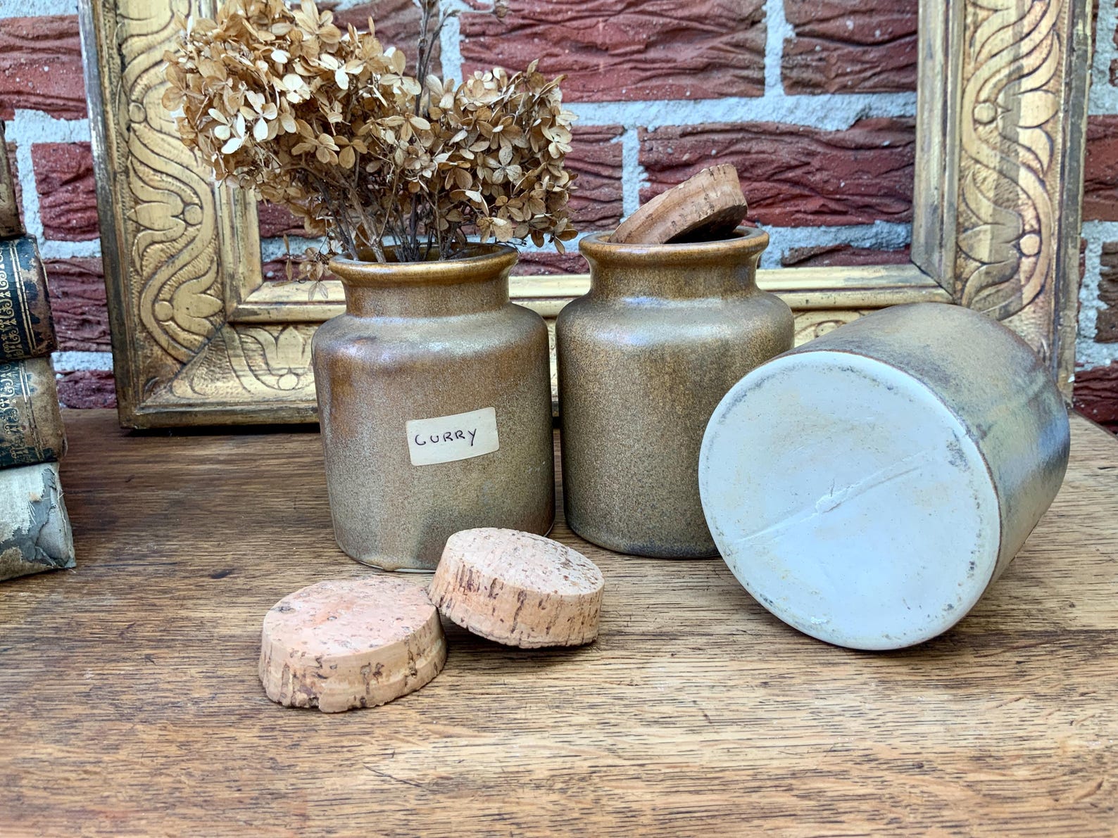 Set of 3 Vintage French Mustard Jars Set of 3 Spectacular Patina French ...