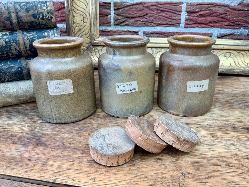 Set of 3 Vintage French Mustard Jars Set of 3 Spectacular Patina French ...