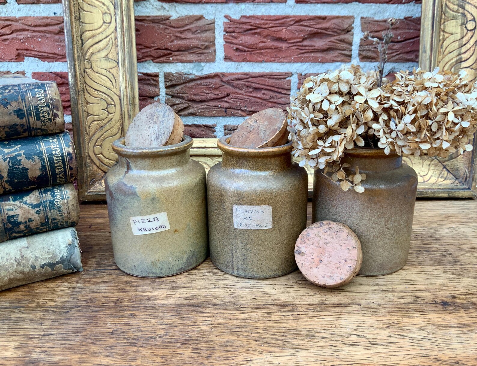 Set of 3 Vintage French Mustard Jars Set of 3 Spectacular Patina French ...