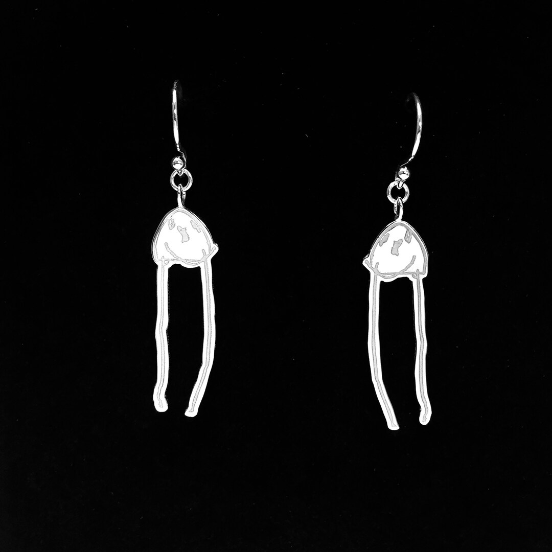 Personalized Silver Earrings From Your Child's Drawings, Custom Made ...