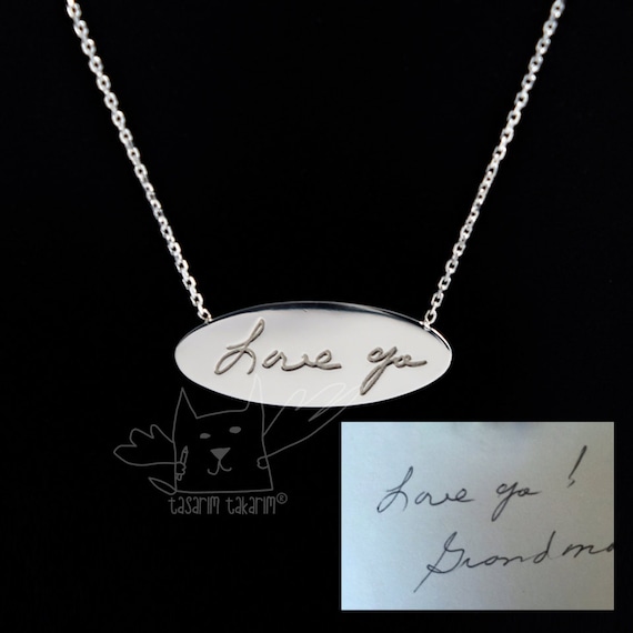 Personalized jewelry custom made necklaces from your beloved one s writings memorial necklace personalized gift gift for her