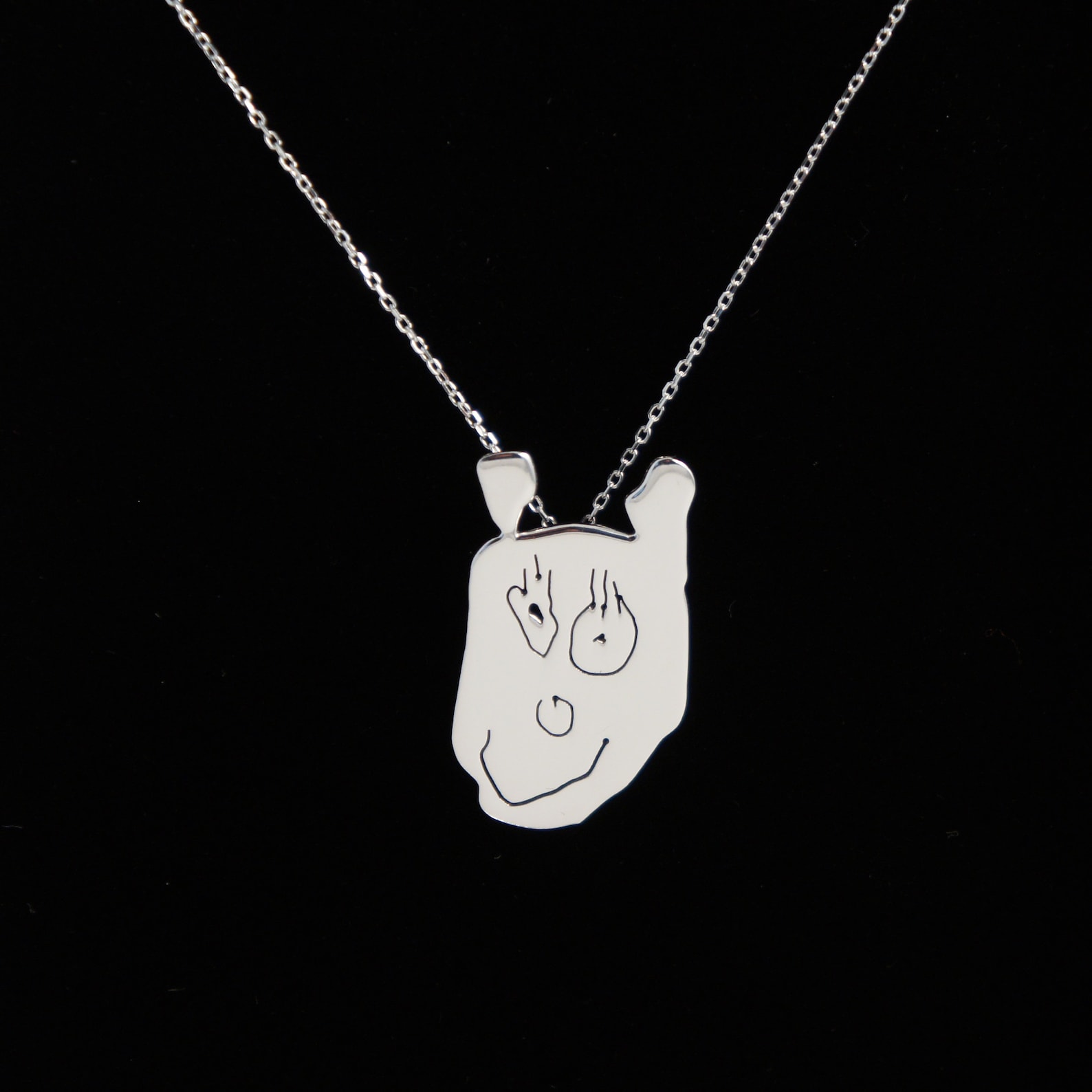 Personalized Jewelry, Custom Made Children Drawing Silver Necklaces ...