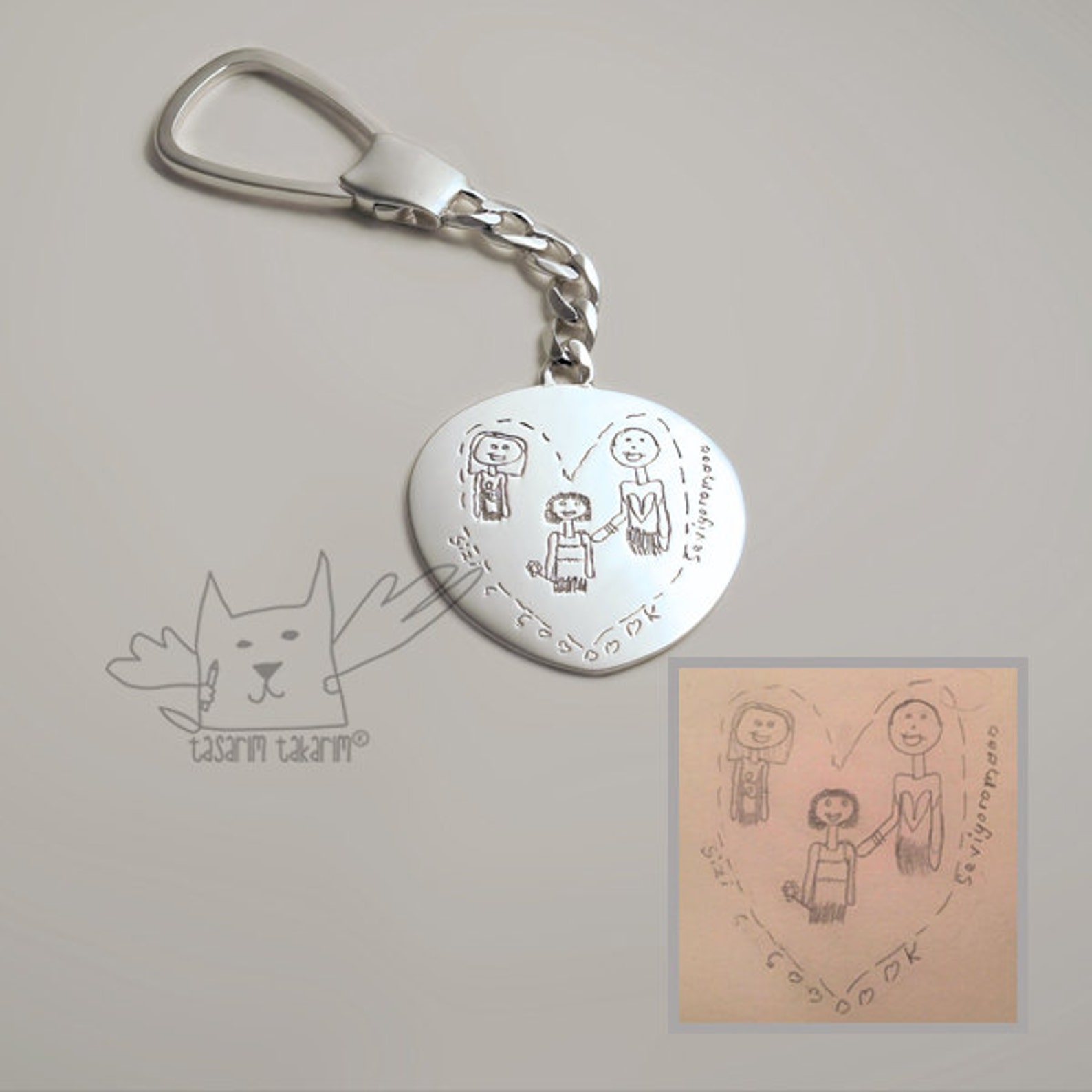 Personalized Keychains Custom Made Sterling Silver Keychains - Etsy