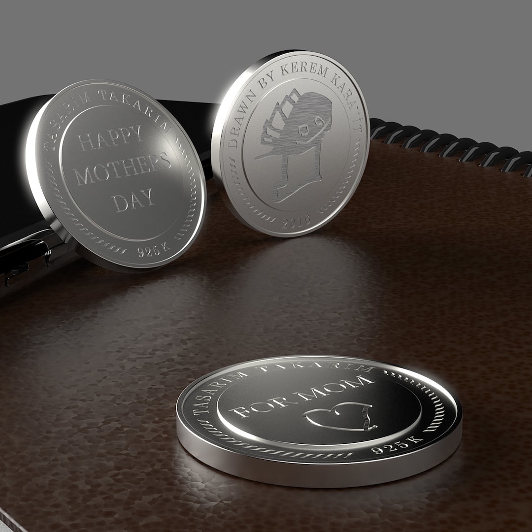 Personalized Solid Sterling Silver Keepsake Coins, Custom Made Kids Art ...