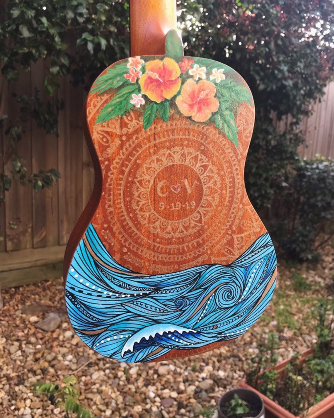 Hawaiian Ukulele | Hand Painted Ukuleles Personalised by Coral Flamingo ...
