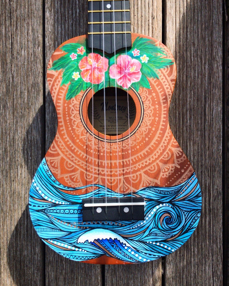Hawaiian Ukulele | Hand Painted Ukuleles Personalised by Coral Flamingo ...