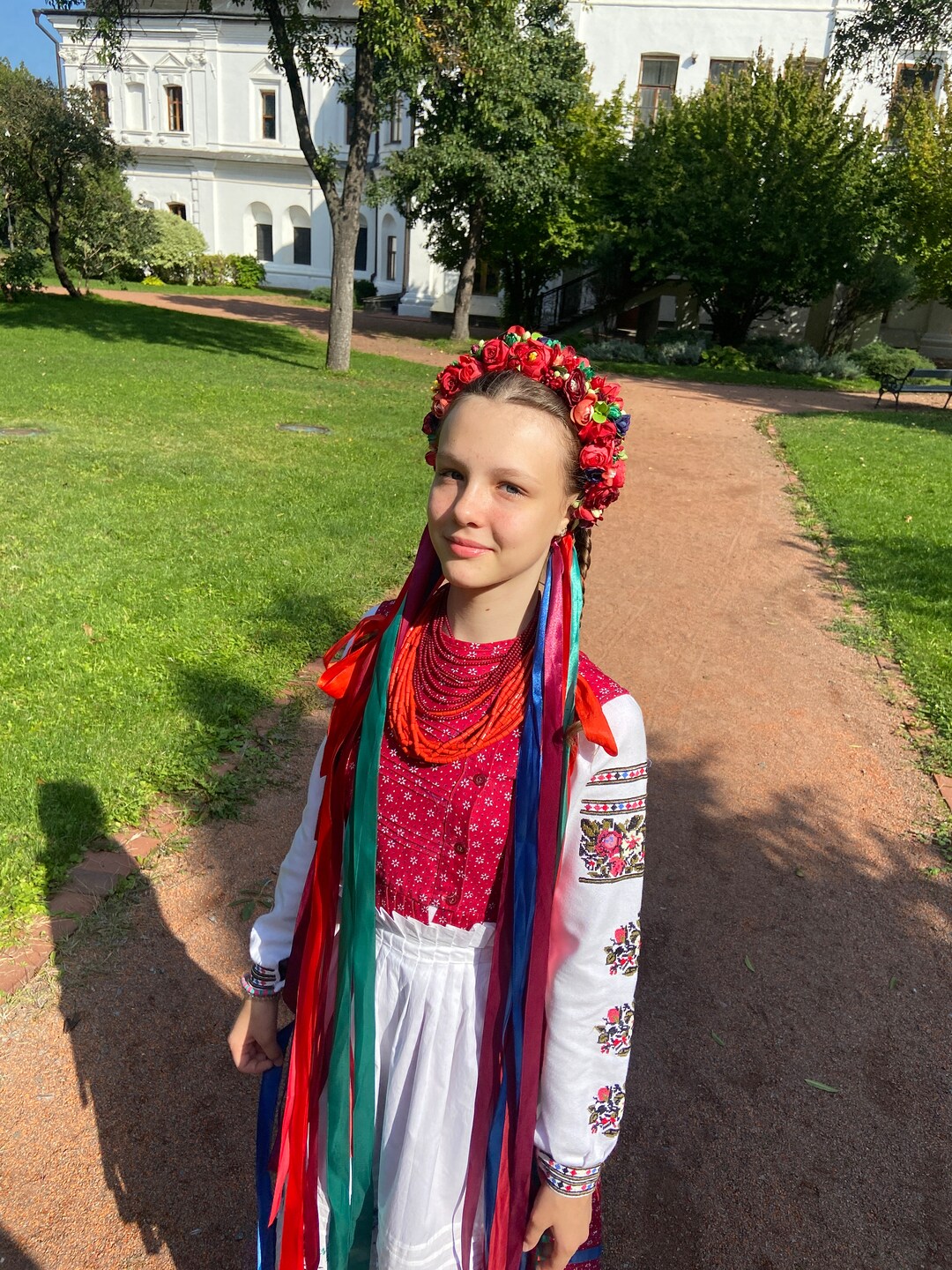 Red Ukrainian Wreath Flower Hair Crown Winter Bridal Floral Wreath ...