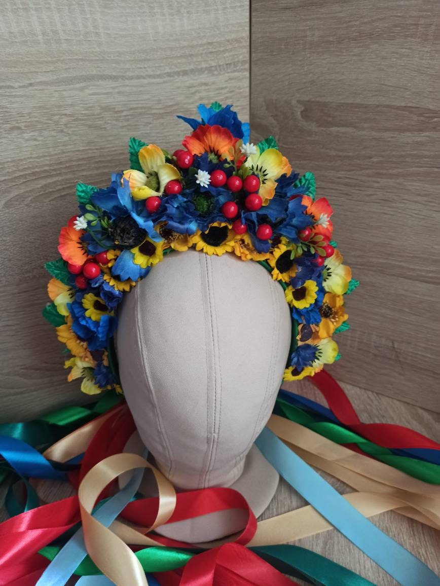 Sunflower Ukrainian Flower Crown, Ukrainian Headband, Ukrainian Flower ...
