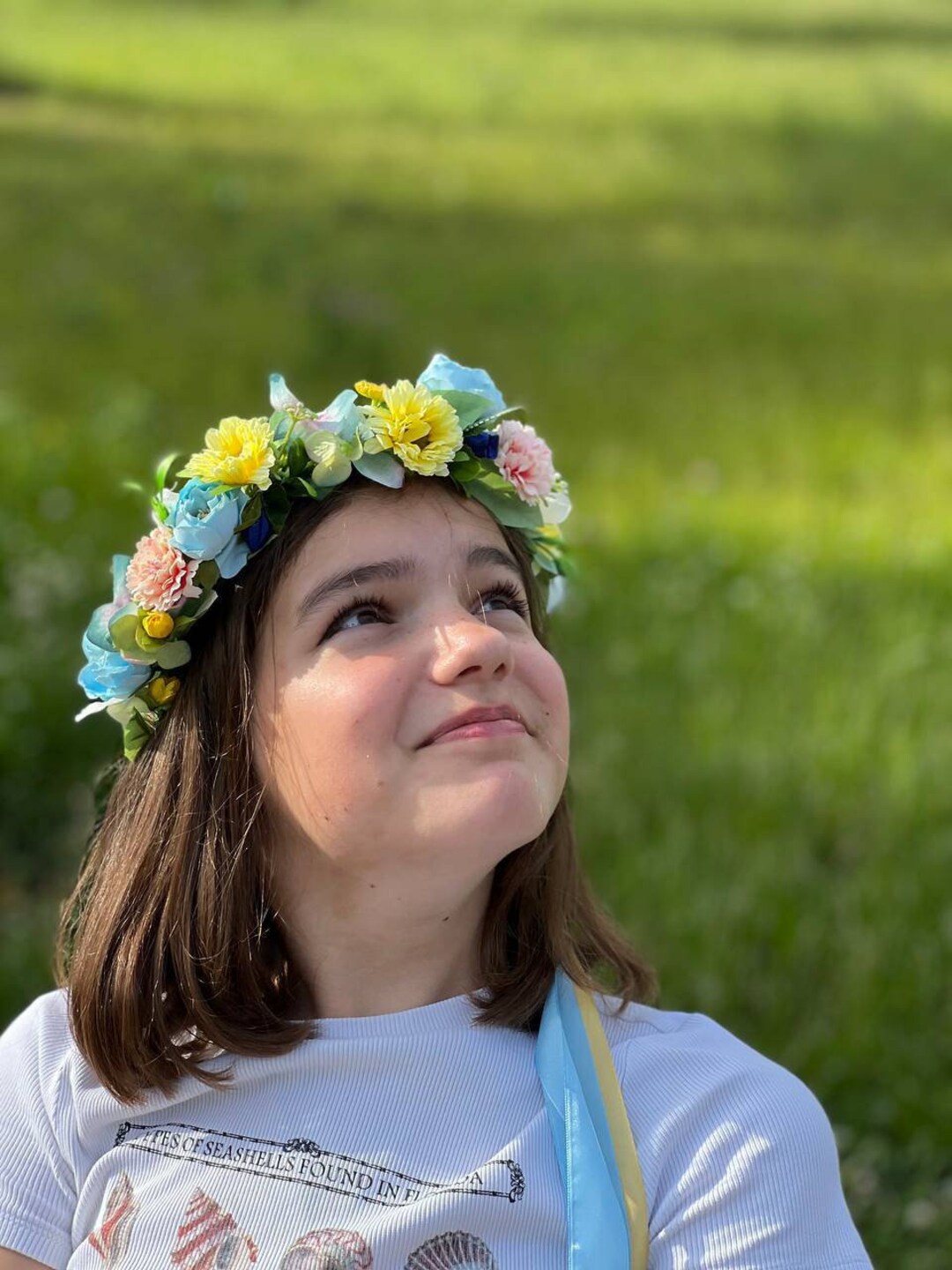 Yellow-blue Ukrainian Flower Crown , Ukrainian Headband , Ukrainian ...