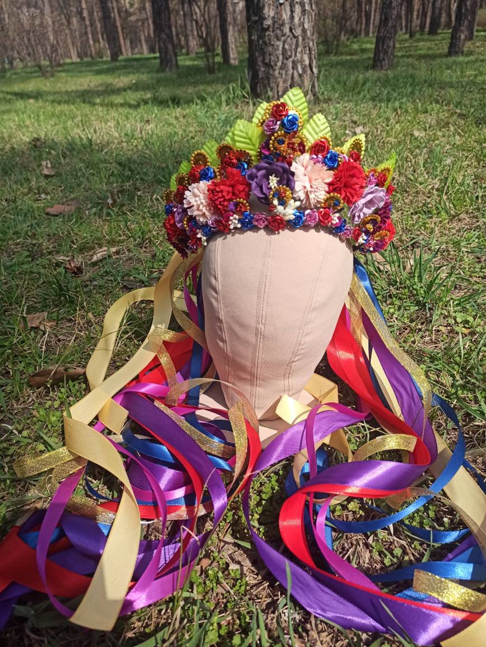 Ukrainian Flower Crown Ukraine National Hair Wreath Bride Ukrainian ...