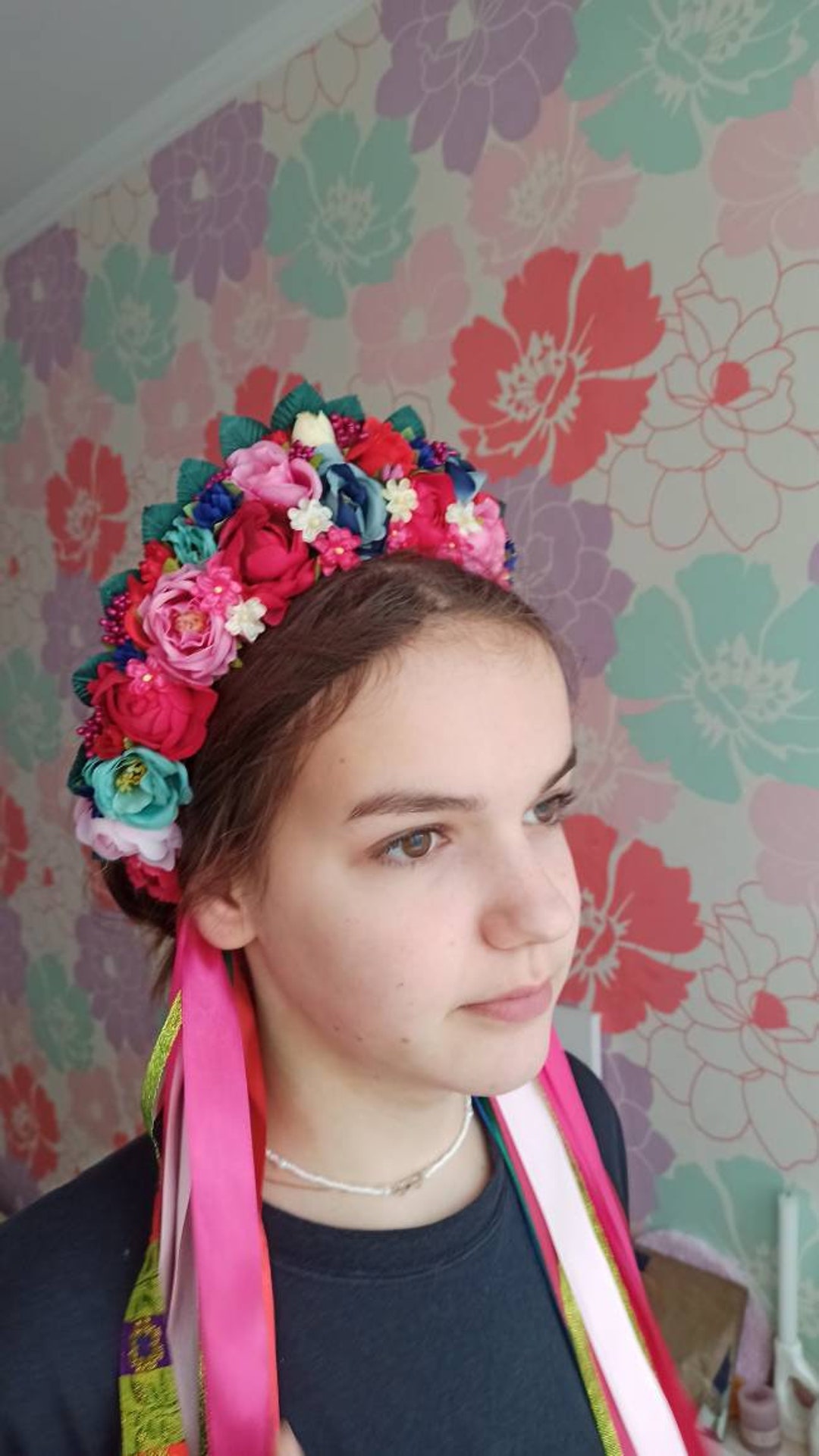 Ukrainian Flower Crown Ukraine National Hair Wreath Bride Ukrainian ...