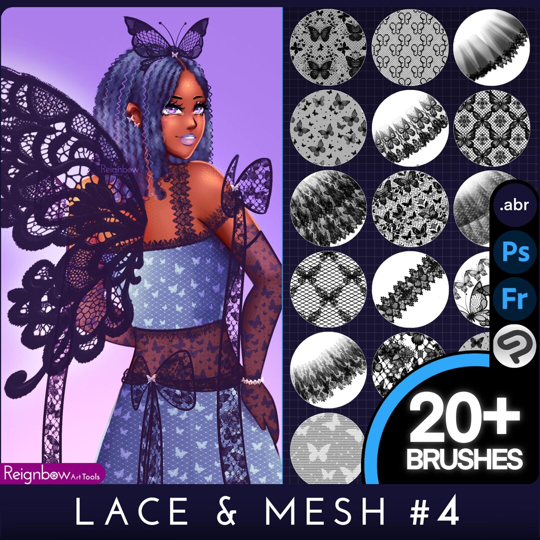 Photoshop Lace Brushes - Premium Seamless Lace Texture Bundle - Fairy ...