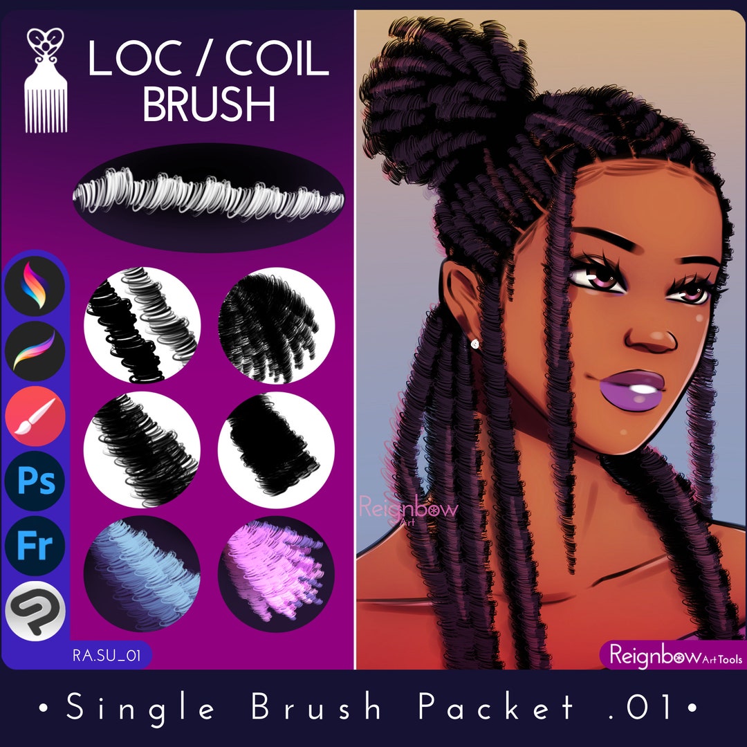 Single Packet: Hair Brush, Procreate Hair Brush, Photoshop Hair Brushes ...
